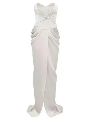 M.MARQUISE Fabiana Strapless Gown - Silver