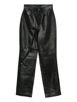MEDEEA Straight-leg Leather Trousers - Black