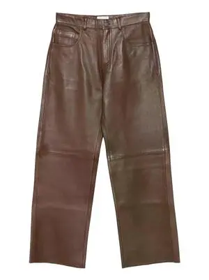 HAIKURE Leather Five-pocket Trousers - Brown