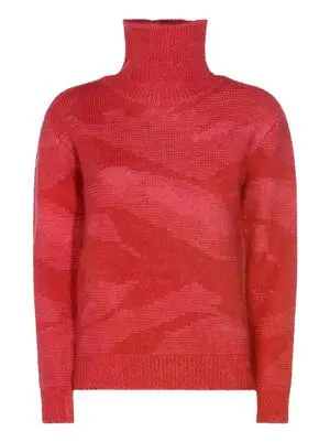 Add Patterned Roll-neck Sweater - Red