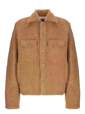 LANEUS Textured Button-fastening Shirt Jacket - Brown