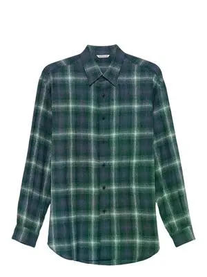 Auralee Airy Checked Shirt - Blue