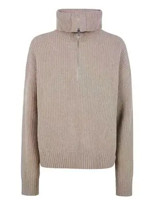 Filippa K Roll-neck Zip Sweater - Neutrals