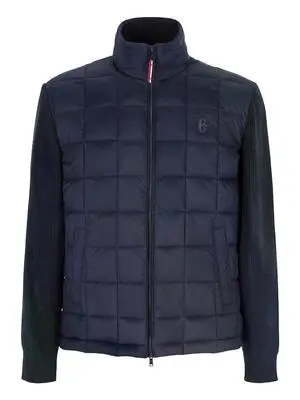 CONTE OF FLORENCE Quilted Knitted Jacket - Blue
