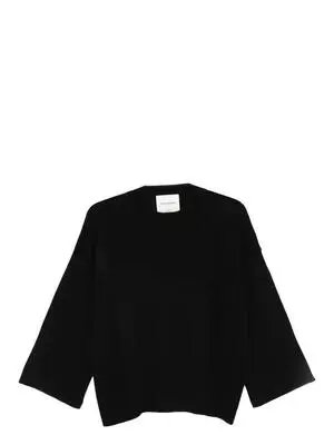Laboratorio Capri Knitted Wide-sleeve Sweater - Black