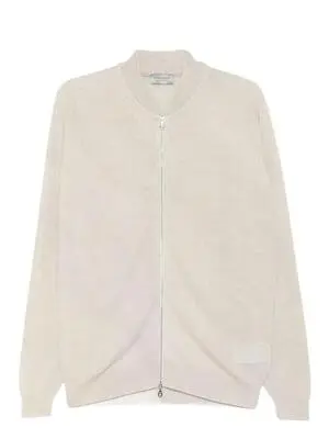 John Smedley Zipped-front Cardigan - Neutrals