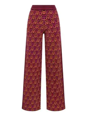 Malìparmi Geometric-pattern Wide-leg Trousers - Red
