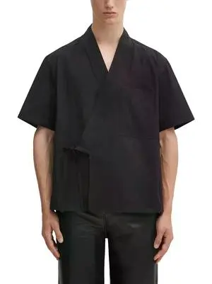 Kenzo Tie-fastening Short-sleeve Shirt - Black