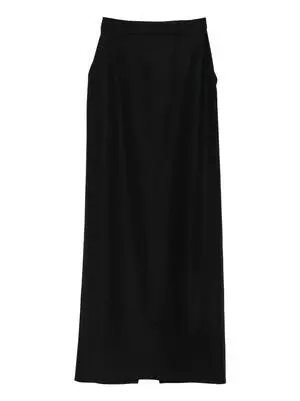 MEDEEA Wool Straight Skirt - Black