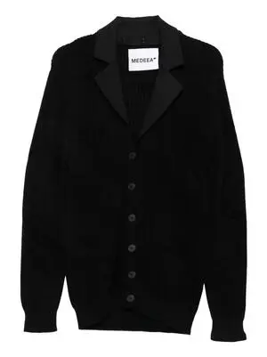 MEDEEA Notch-lapels Cardigan - Black