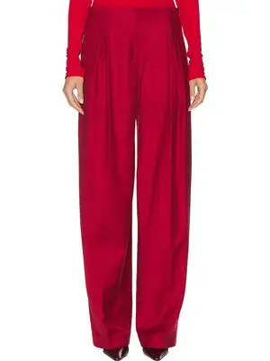 Blumarine Twill Wide-leg Trousers - Lipstick Red