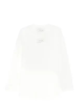 FENG CHEN WANG Label-detail Long-sleeved T-shirt - White