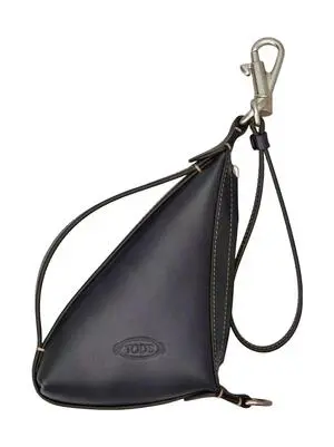 TOD'S Triangular Leather Purse - Black