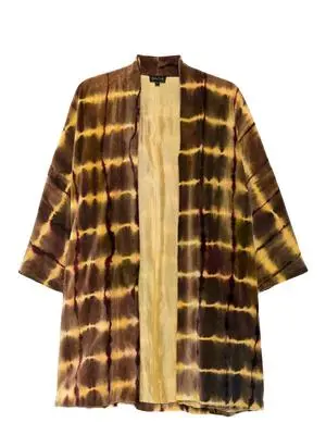 YAVI Tie-dye Cotton Cardigan - Brown