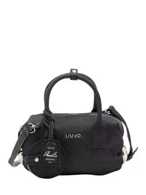 Liu Jo Small Tote Bag With Logo Charm - Black