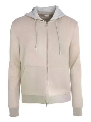 Eleventy Zip-up Long-sleeve Hooded Jacket - Neutrals