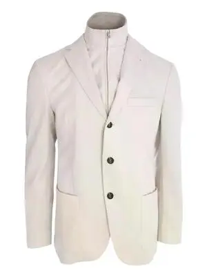 Eleventy Layered Single-breasted Blazer - Neutrals
