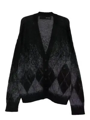 Isabel Benenato Argyle-knit Cardigan - Black