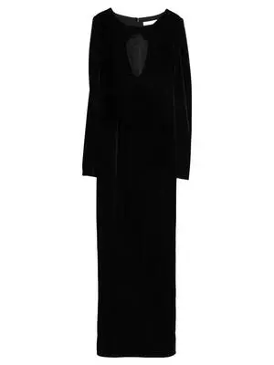 Alessandra Rich Bow-detail Velvet Gown - Black