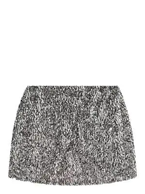 AREA Crysta-Cluster Sequin Mini Skirt