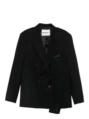 MEDEEA Double-breasted Wool Blazer - Black