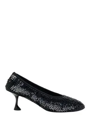 Proenza Schouler Sequined Kitten Heel Pumps - Black