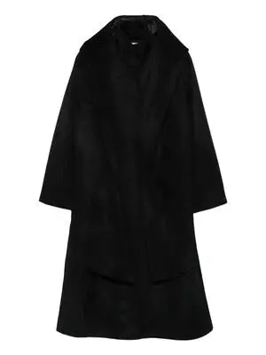 FORTE_FORTE Funnel-neck Coat - Black