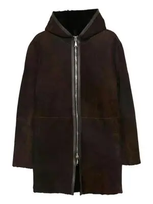 Tagliatore Hooded Zip-up Coat - Brown