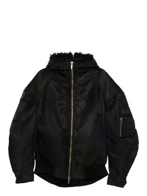 FENG CHEN WANG Hooded Zip Coat - Black