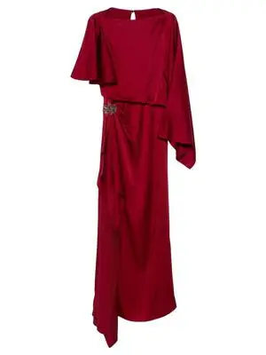 Erdem Draped Embellished Gown - Red