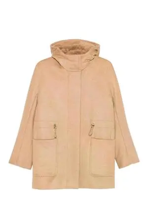Max Mara Drawstring-waist Hooded Coat - Brown