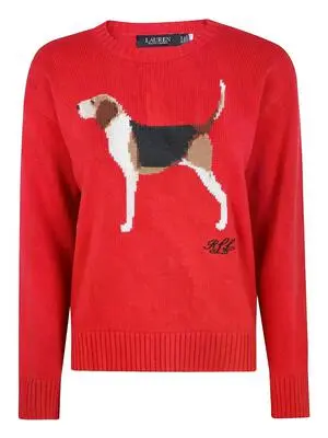 Ralph Lauren Dog-motif Cotton Sweater - Red