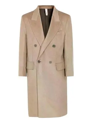 HEVO Double-breasted Wool Coat - Neutrals
