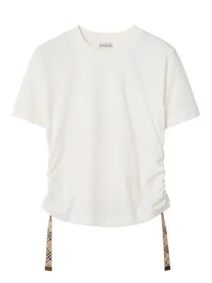 Burberry Cotton Gathered T-shirt - White
