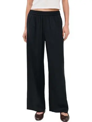 LE BOP Arden Satin Pants - Black