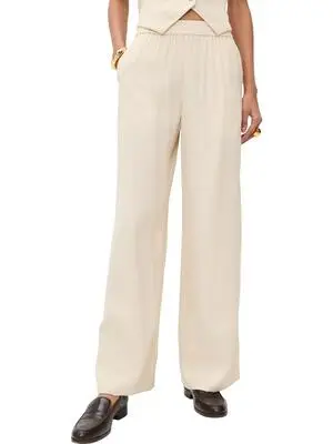 LE BOP Arden Satin Pants - Ivory