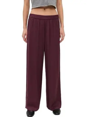 LE BOP Arden Satin Pants - Mahogany