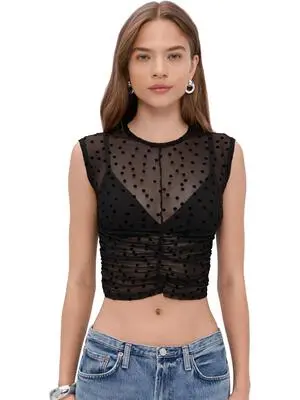 LE BOP Lottie Polka-dot Top - Black Polka Dot