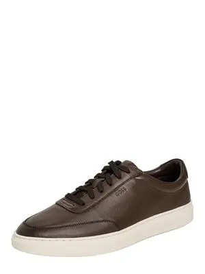 Hugo Boss Kieran Smooth Leather Tennis Sneakers - Dark Brown