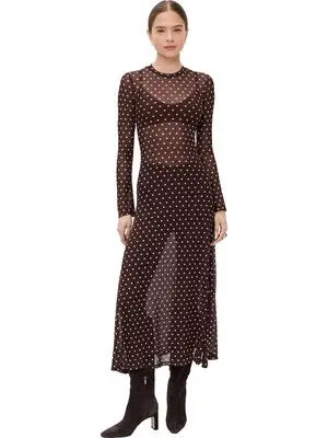 LE BOP Hattie Maxi Dress - Chocolate Polka Dot