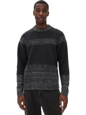 Norse Projects Ulf Fair Isle Sweater - Dark Grey Melange