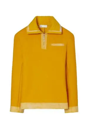 Tory Burch Alpaca And Wool Blend Half-zip Sweatshirt - Winter Sun