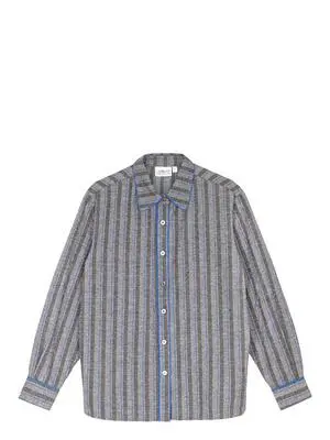 UNTITLED IN MOTION Zinia Open Back Button-up Shirt - Patti Stripe