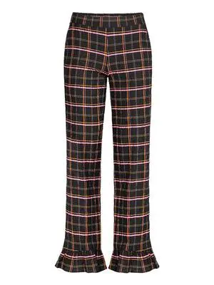 UNTITLED IN MOTION Callum Straight-leg Ruffle Pant - Viv Plaid