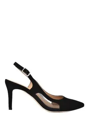 JOAN OLOFF SHOES Dance Leather Slingback Pumps - Black