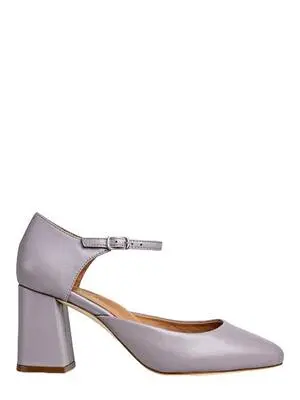 JOAN OLOFF SHOES Sally Leather Mary Jane Pumps - Lilac