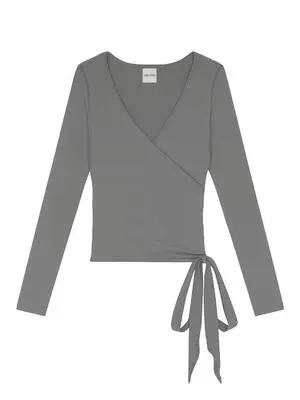 VIR VITA Margot Wrap Top Stone Grey