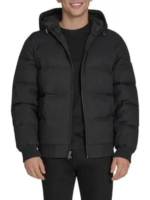 LEVI'S Quilted Puffer Hoodie Bomber Jacket - Black