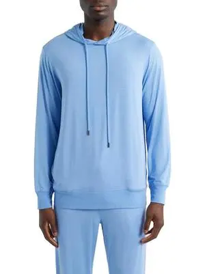 Daniel Buchler Sleek Pajama Hoodie - Whisper Blue