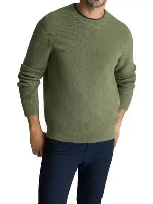 UNTUCKIT Seaver Cotton Crewneck Sweater - Olive Green
